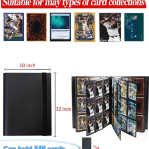 PKMLIFE Trading Card Binder Holder, 9 Pockets Album Sleeves for Baseball Yugioh MTG Cards, Collectable Sports Card Binder Storage Protection, 20 Pages Put up to 360 Cards (Black)