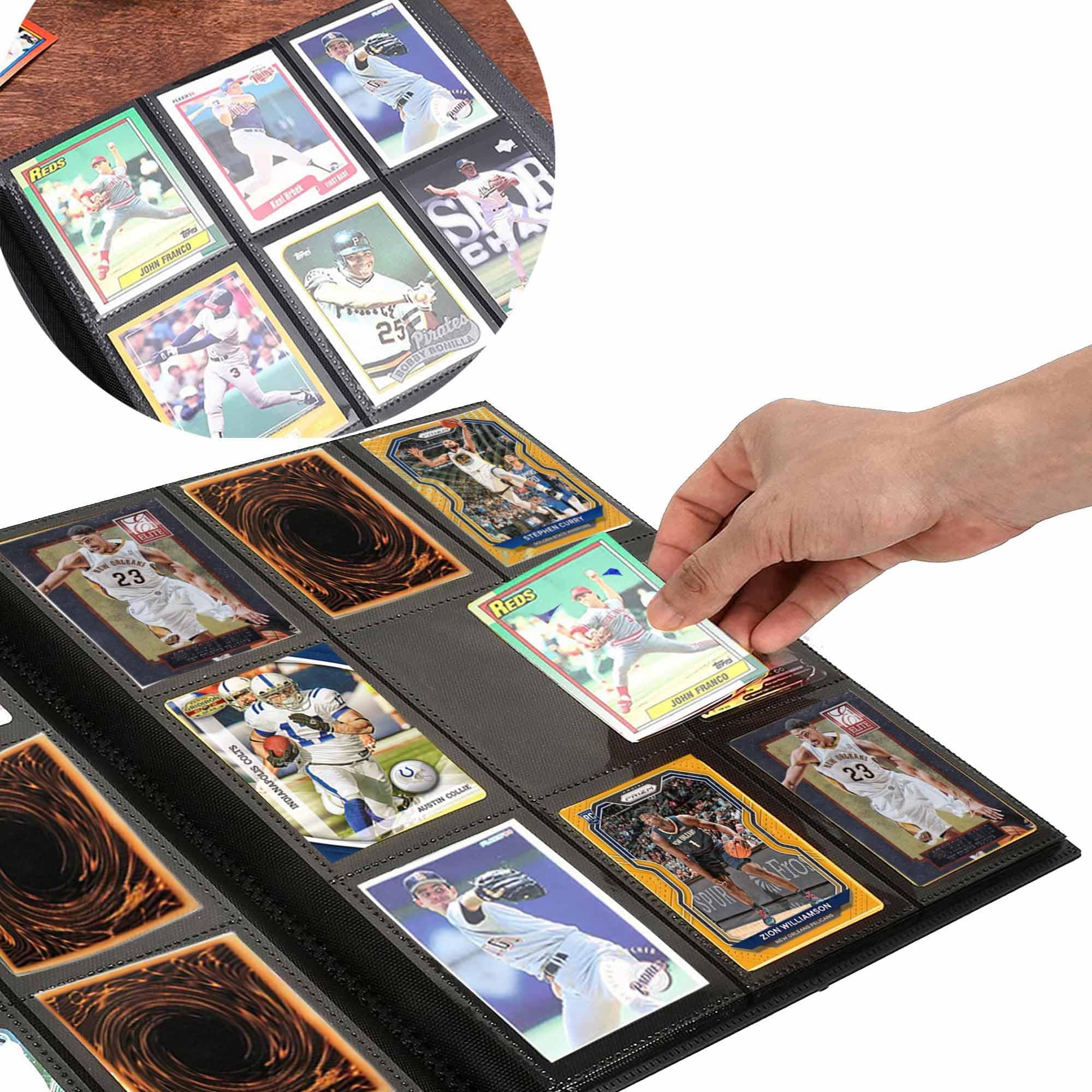 PKMLIFE Trading Card Binder Holder, 9 Pockets Album Sleeves for Baseball Yugioh MTG Cards, Collectable Sports Card Binder Storage Protection, 20 Pages Put up to 360 Cards (Black)