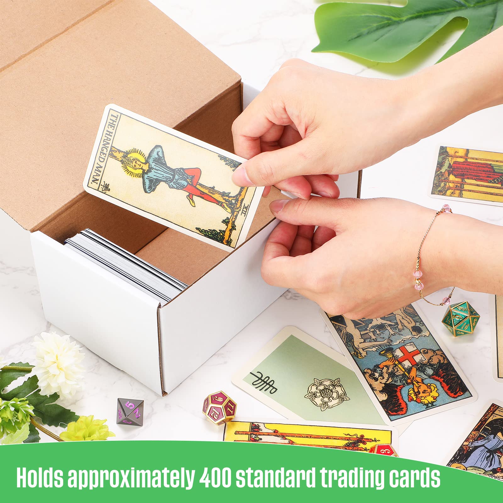 20 Pcs 400 Count Trading Card Storage Box Cardboard Baseball Card Storage Box Collectible Trading Card Cases for Sports Cards Gaming Cards Game Collecting Holder Supplies