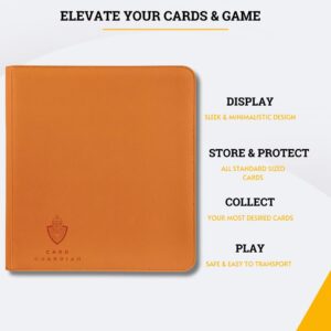 Card Guardian - 12 Pocket Premium Binder with Zipper for 480 Cards Trading Card Games TCG (Orange)