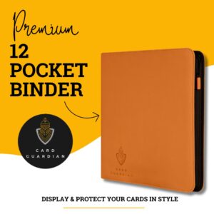 Card Guardian - 12 Pocket Premium Binder with Zipper for 480 Cards Trading Card Games TCG (Orange)