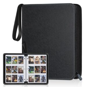 900 pockets card binder, trading card 9 pocket durable card holder album, baseball card protectors for yugioh, mtc,tcg, game cards, sports cards (black)