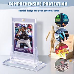 4ct Magnetic Card Holders for Trading Cards, 35pt Acrylic Baseball Card Holders with 4 Card Stands Card Protector Hard Plastic Fit for YuGiOh, MTG and Sport Cards (4)