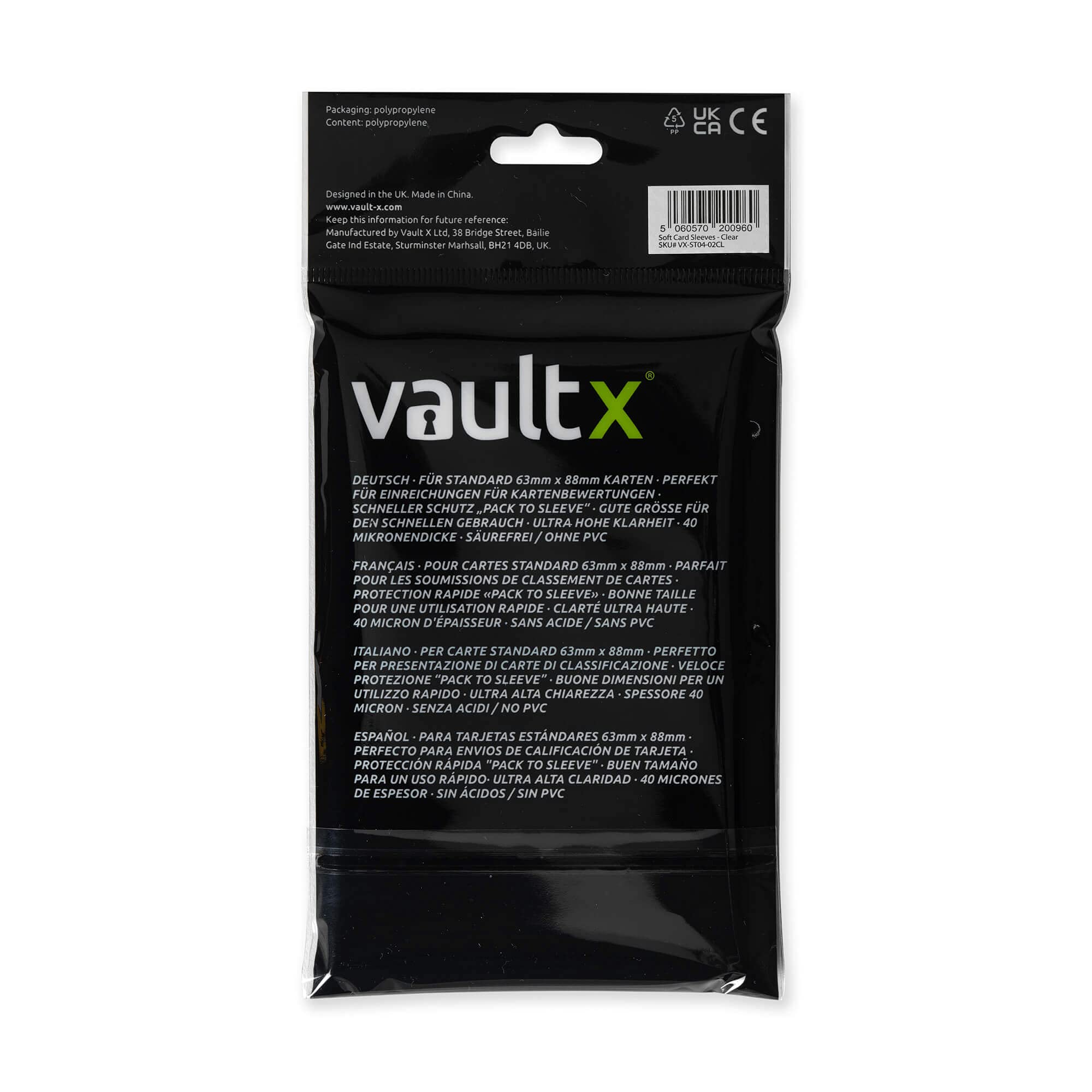 Vault X Soft Trading Card Sleeves - 40 Micron High Clarity Penny Sleeves for TCG