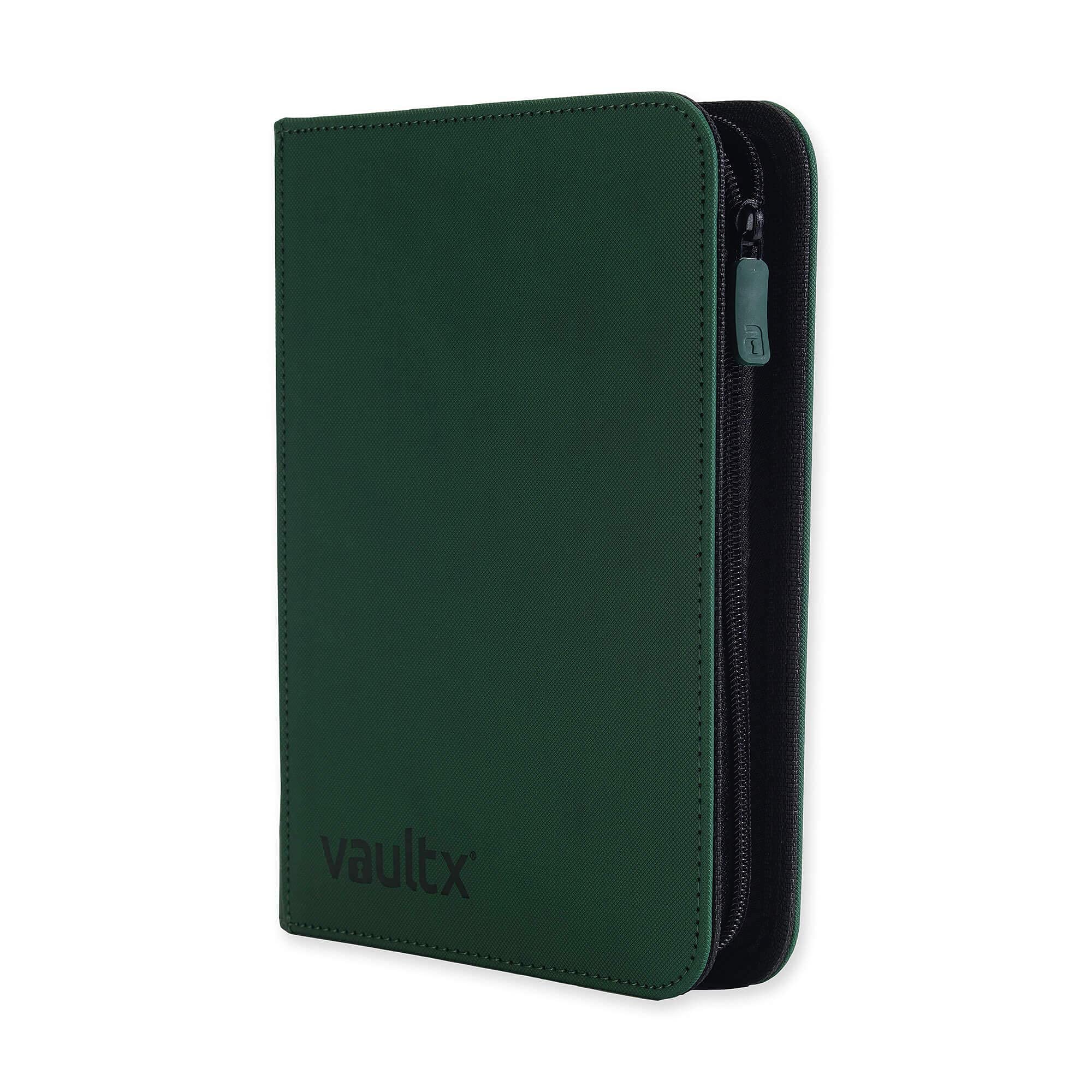 Vault X Premium Exo-Tec® Zip Binder - 4 Pocket Trading Card Album Folder - 160 Side Loading Pocket Binder for TCG (Green)