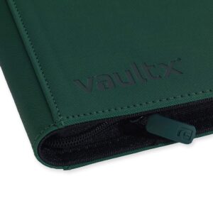 Vault X Premium Exo-Tec® Zip Binder - 4 Pocket Trading Card Album Folder - 160 Side Loading Pocket Binder for TCG (Green)