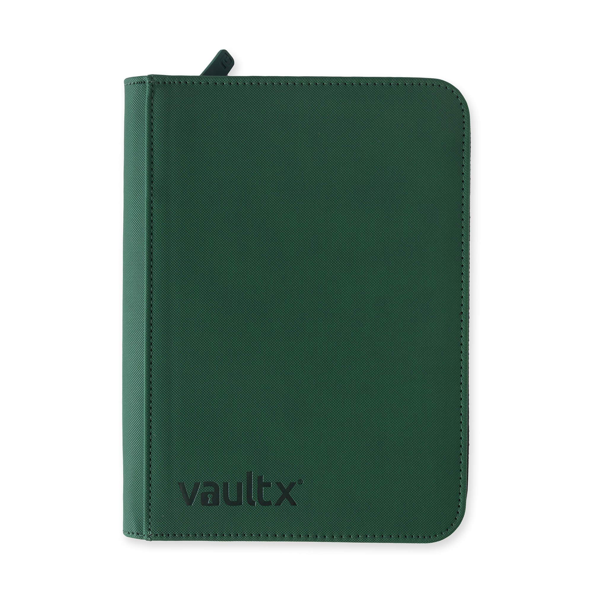 Vault X Premium Exo-Tec® Zip Binder - 4 Pocket Trading Card Album Folder - 160 Side Loading Pocket Binder for TCG (Green)