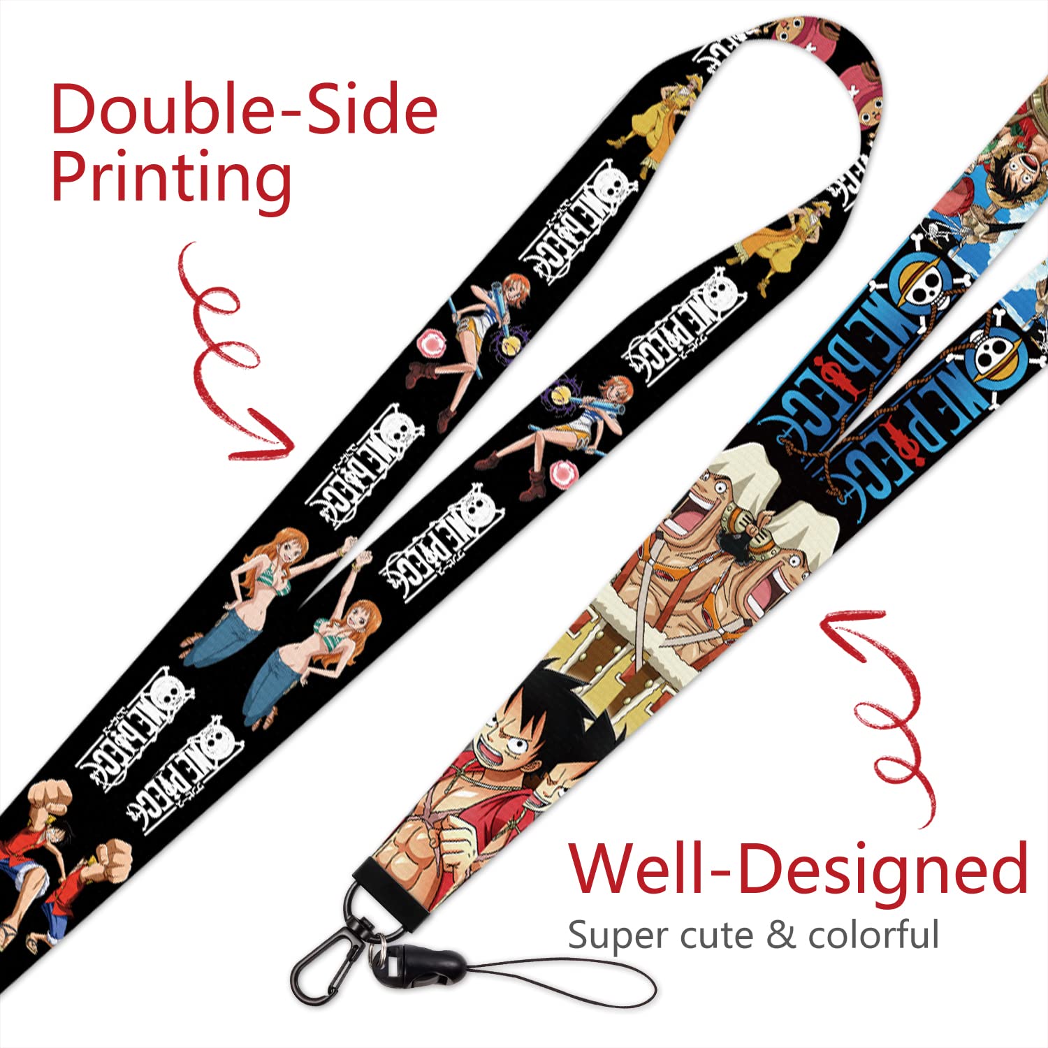 3 Pack Neck Lanyard with ID Badge Holder for Keys Key Chain Card Funny Cool Anime Lanyards for Women Men Guys Girl Boys Kids Gift GS414