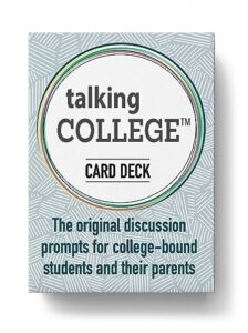 talking college english edition conversation card deck - educational, health & safety cards w/multiple dialogue prompts for academics, self care, relationships and family expectations - 110 cards