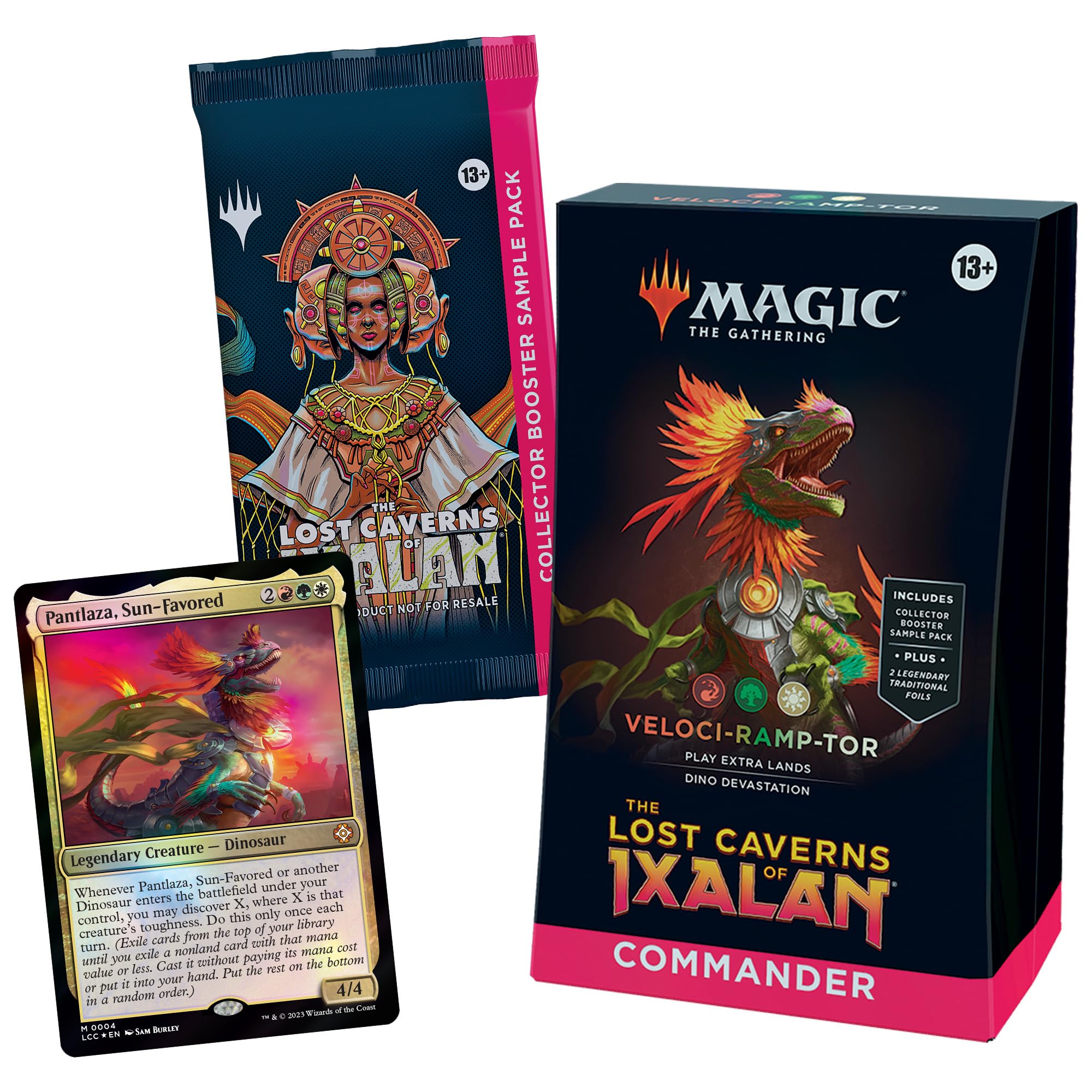 Magic: The Gathering The Lost Caverns of Ixalan Commander Deck - Veloci-ramp-tor (100-Card Deck, 2-Card Collector Booster Sample Pack + Accessories)