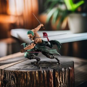 AinShine Roronoa Zoro One Piece Statue Action Figure with One piece Bonus Cards,Realistic Character Model Ornaments,Three Swords Style Secret Technique Three Thousand Worlds SOLDBY Only