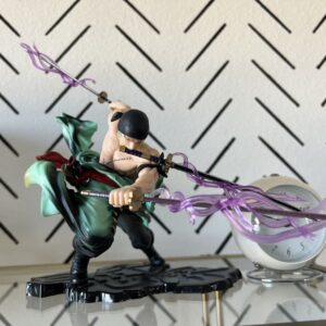 AinShine Roronoa Zoro One Piece Statue Action Figure with One piece Bonus Cards,Realistic Character Model Ornaments,Three Swords Style Secret Technique Three Thousand Worlds SOLDBY Only