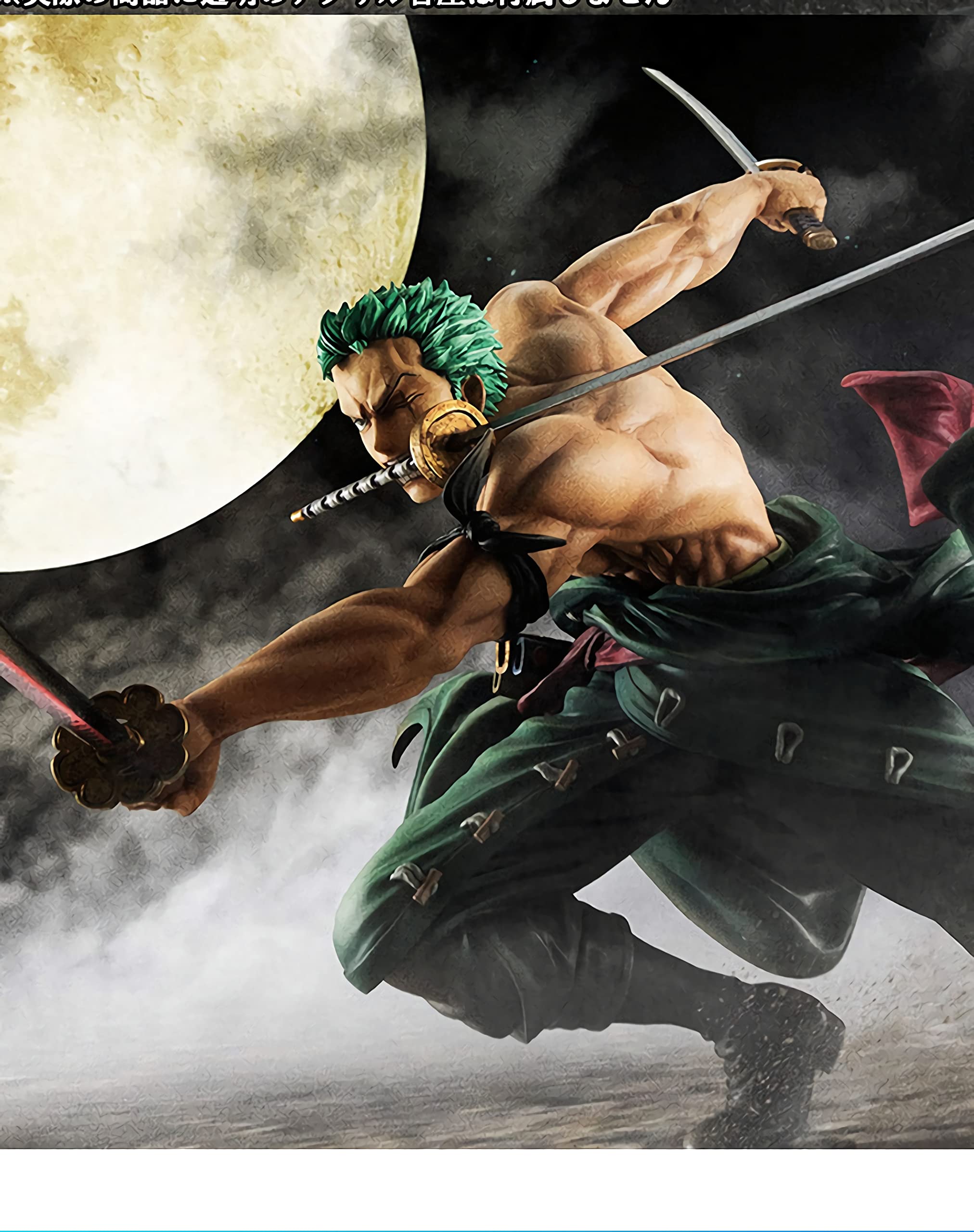 AinShine Roronoa Zoro One Piece Statue Action Figure with One piece Bonus Cards,Realistic Character Model Ornaments,Three Swords Style Secret Technique Three Thousand Worlds SOLDBY Only