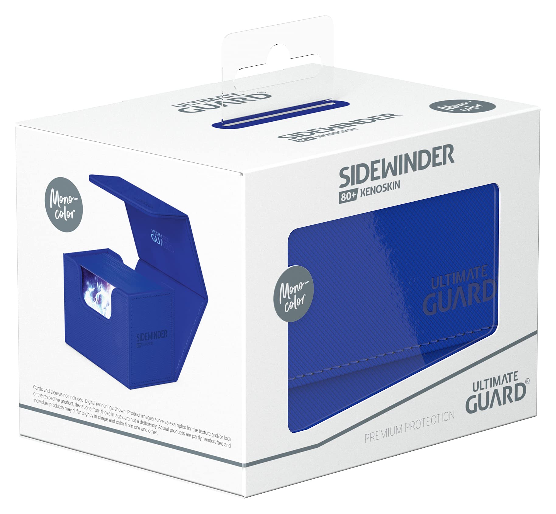 Ultimate Guard Sidewinder 80+, Deck Box for 80 Double-Sleeved TCG Cards, Blue, Magnetic Closure & Microfiber Inner Lining for Secure Storage