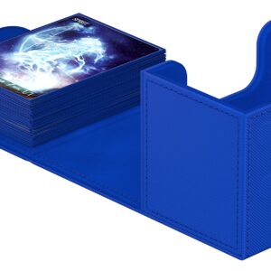 Ultimate Guard Sidewinder 80+, Deck Box for 80 Double-Sleeved TCG Cards, Blue, Magnetic Closure & Microfiber Inner Lining for Secure Storage