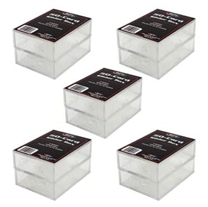 bcw 2-piece 50 card slider box - 5 ct | premium trading card storage | sturdy, stackable, crystal-clear design for magic the gathering, football, basketball, baseball cards