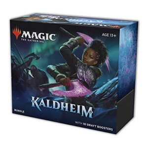 magic the gathering kaldheim bundle | 10 draft boosters (150 magic cards) + accessories