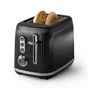 oster® retro 2-slice toaster with quick-check lever, extra-wide slots, impressions collection, black