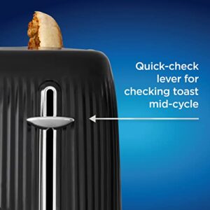 Oster® Retro 2-Slice Toaster with Quick-Check Lever, Extra-Wide Slots, Impressions Collection, Black