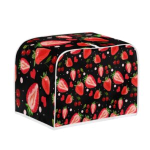 Coldinair Strawberry Love Print Toaster Cover 2 Slice for Small Kitchen Appliance Bread Maker Dust and Fingerprint Protection