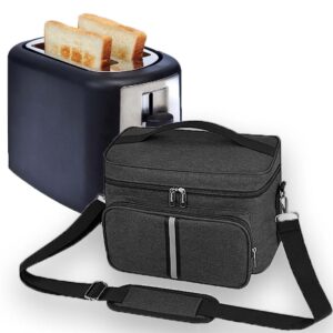 kingshion toaster portable storage bag compatible with cuisinart cpt-160, cuisinart cpt-160bks, keemo and most 2-slice toasters, toaster storage bagwith zipper for most 2-slice toasters (dark grey)