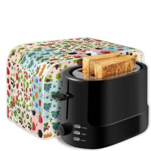 FOR U DESIGNS Toaster Dust Cover 2 Slice Bread Maker Cover Fruit Pattern Toasters Covers Washable Stain Resistant Kitchen Small Appliance Cover