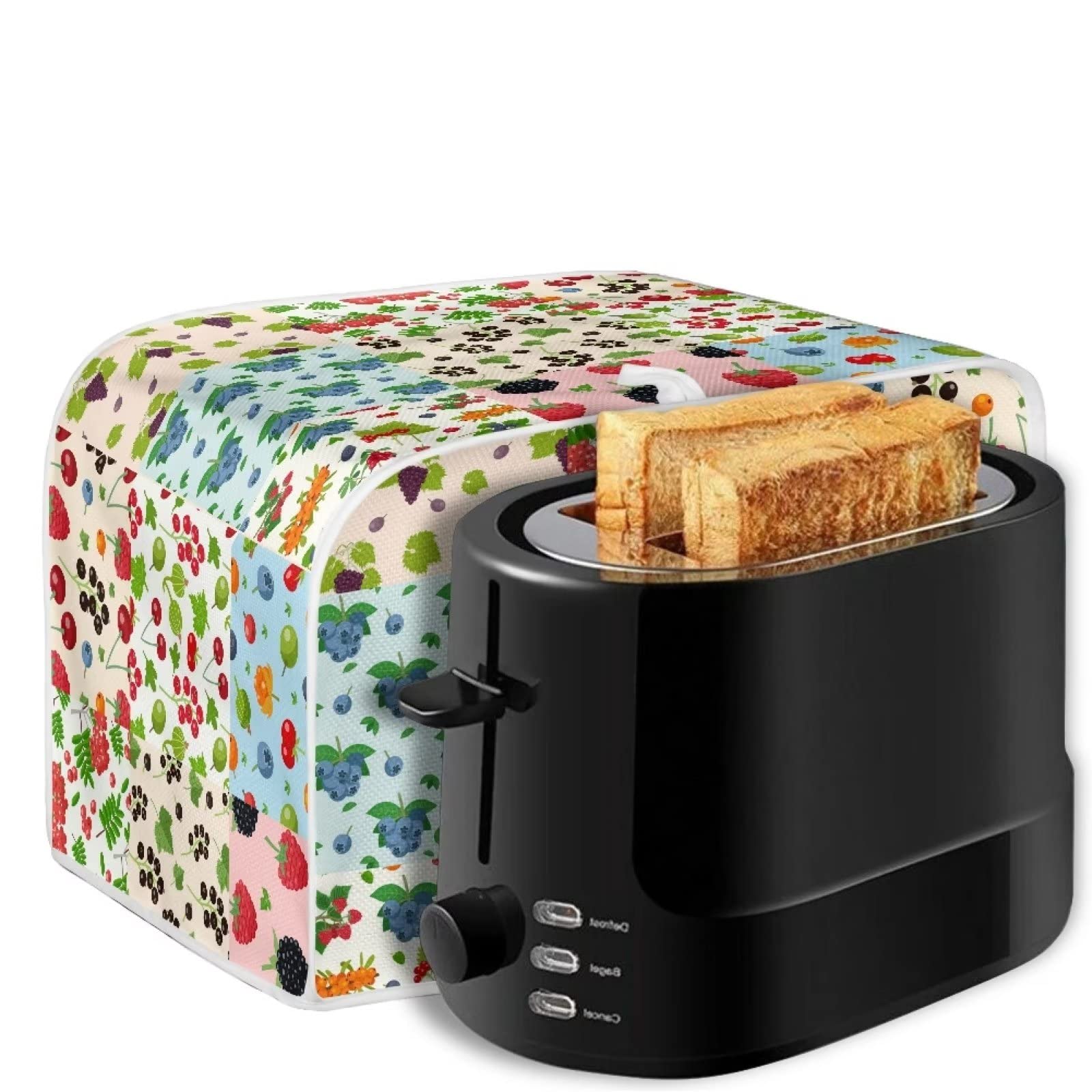 FOR U DESIGNS Toaster Dust Cover 2 Slice Bread Maker Cover Fruit Pattern Toasters Covers Washable Stain Resistant Kitchen Small Appliance Cover