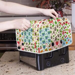 FOR U DESIGNS Toaster Dust Cover 2 Slice Bread Maker Cover Fruit Pattern Toasters Covers Washable Stain Resistant Kitchen Small Appliance Cover