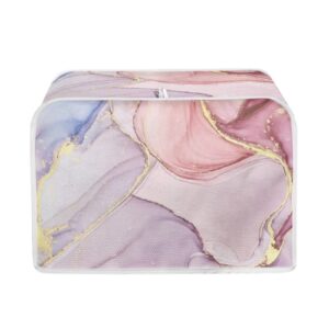 suhoaziia marble pink toaster cover, 2 slice toaster cover, small appliance covers, waterproof bread machine cover, dust and fingerprint protection, kitchen organization and storage