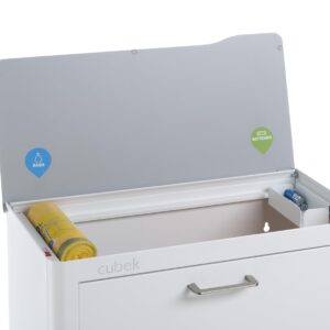 DON HIERRO - CUBEK - Recycling trash can, cabinet trash can, waste bin, 4 individual tilt-out compartments. - White