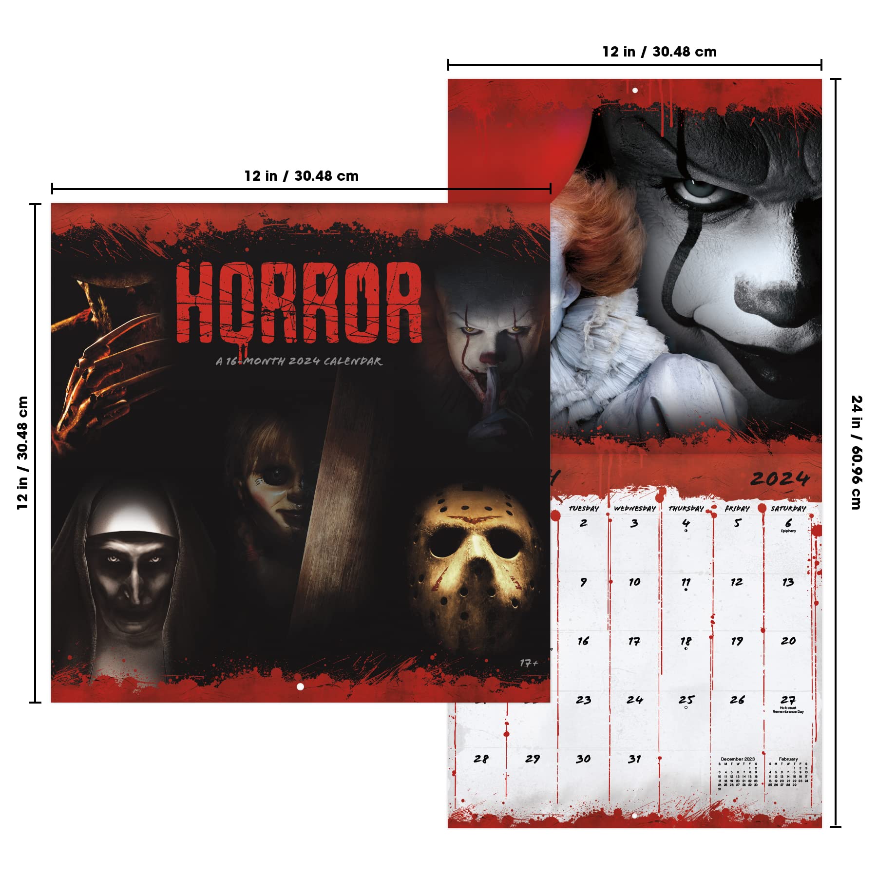 2024 Horror Collection Wall Calendar