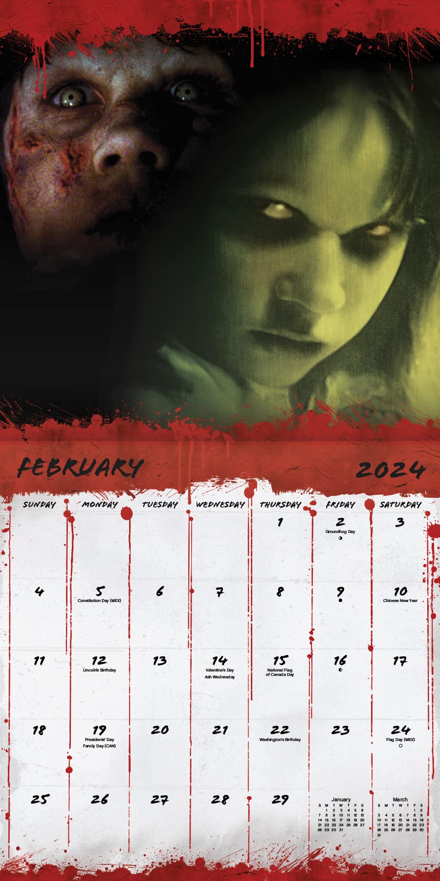 2024 Horror Collection Wall Calendar