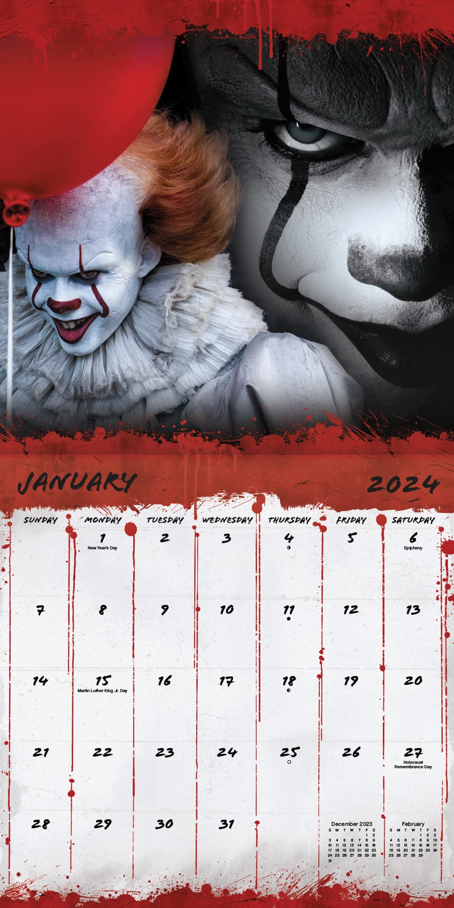 2024 Horror Collection Wall Calendar