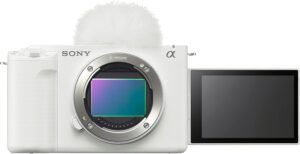 sony alpha zv-e1 full-frame interchangeable lens mirrorless vlog camera - white body