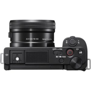 Sony ZV-E10 Mirrorless Camera with 16-50mm Lens (Black) (ILCZV-E10L/B) + Sony FE 24-70mm Lens + 64GB Card + Filter Kit + External Charger + NPF-W50 Battery + Card Reader + More (Renewed)