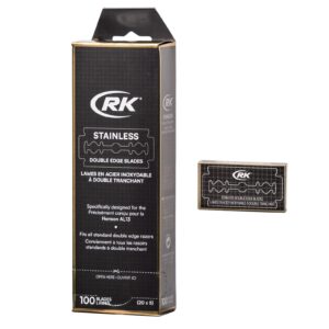 RK Shaving Double Edge Razor Blade - 100 pack - designed for the Henson AL13 (100)