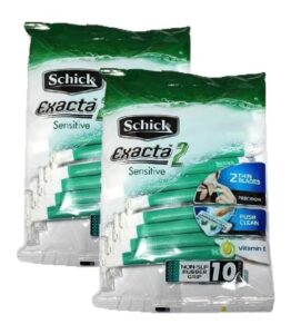 schick exacta2 sensitive disposable shaver 20p (10 count x 2pack)