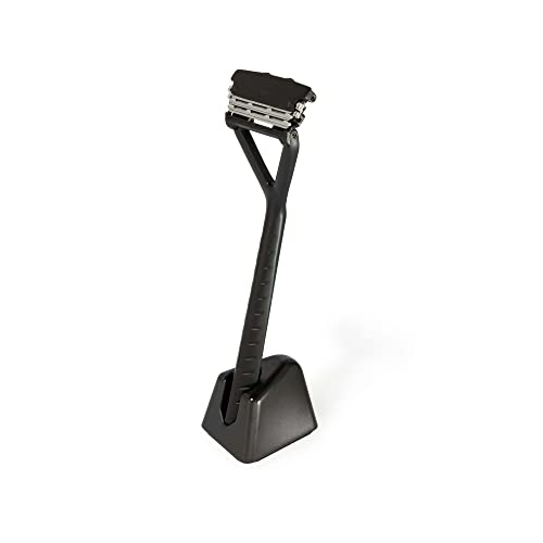 Leaf Shave | The Leaf Razor Set, Black - Includes 1x Leaf Razor, 1x Matching Leaf Razor Stand, 1x 50-Pack of Single-Edge Blade Refills, and 1x Razor Blade Bank