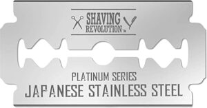 100 count double edge razor blades - men's safety razor blades for shaving - platinum japanese stainless steel double razor shaving blades for men for a smooth, precise and clean shave