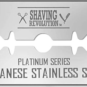 100 Count Double Edge Razor Blades - Men's Safety Razor Blades for Shaving - Platinum Japanese Stainless Steel Double Razor Shaving Blades for Men for a Smooth, Precise and Clean Shave