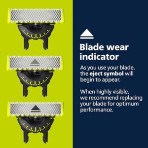 Philips Norelco OneBlade 360 Blades, Genuine Replacement Blades for OneBlade Electric Shaver and Trimmer, Durable Stainless Steel, Trim, Edge and Shave, 3 Pack, Model QP430/80