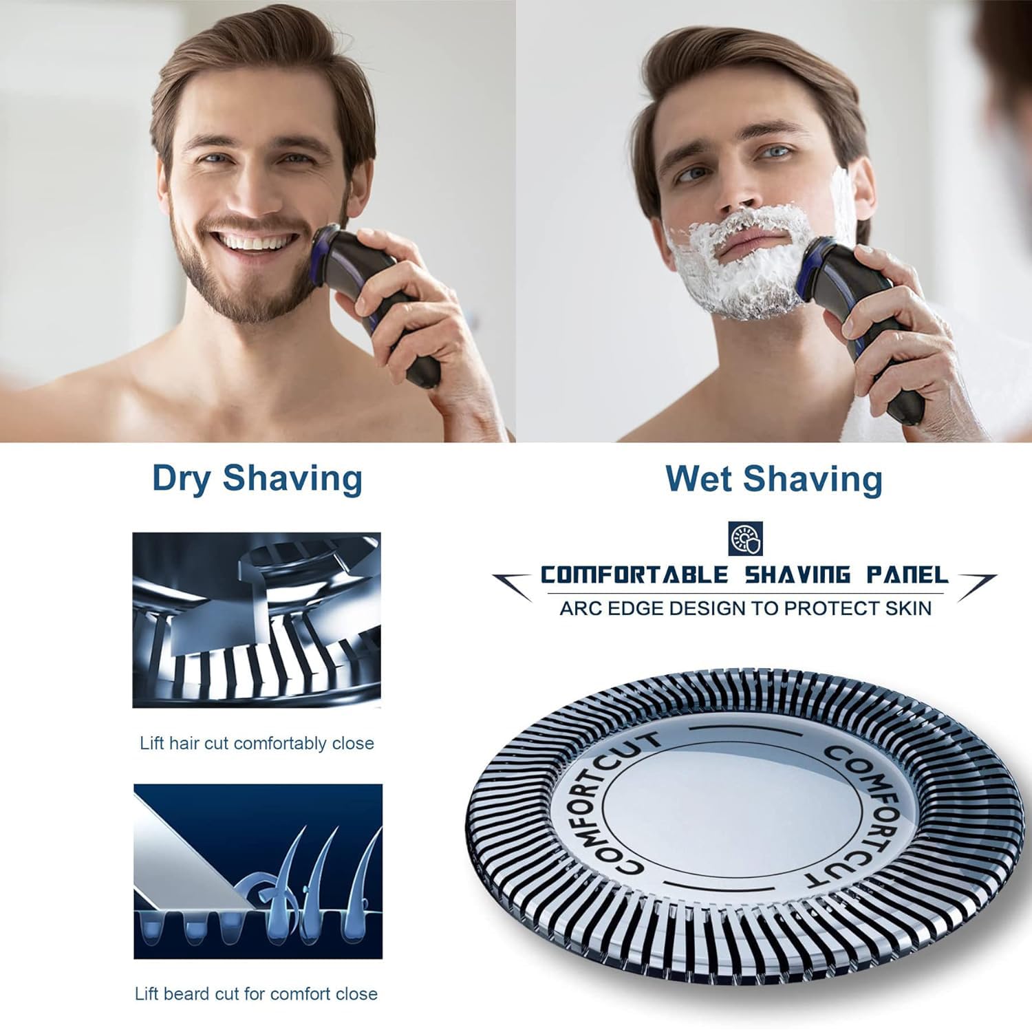 SH30 Replacement Heads for Shaver 2300 3800, Heads Compatible with Philips Series 3000,2000,1000,S738 with Durable Sharp Blade, Electric Razor Shaving Heads Blades Back-Up Rotary Heads Accessories