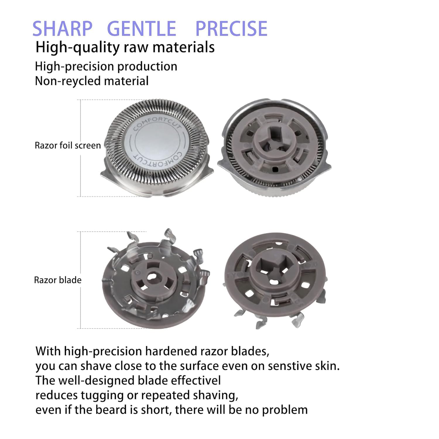 SH30 Replacement Heads for Shaver 2300 3800, Heads Compatible with Philips Series 3000,2000,1000,S738 with Durable Sharp Blade, Electric Razor Shaving Heads Blades Back-Up Rotary Heads Accessories