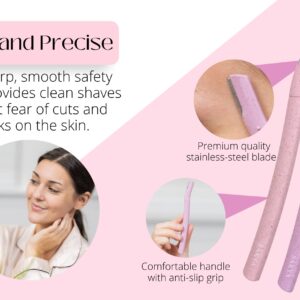 Sakya Biodegradable Women's Dermaplaning Tool - Dermaplane Facial Sensitive Skin Hair Removal Face Razor, Twinkle Blade for Eyebrows & Peach Fuzz - Sonic