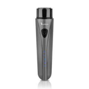 suprus women’s rechargeable electric usb shaver for face beard mustache arm leg armpit bikini led battery (black)