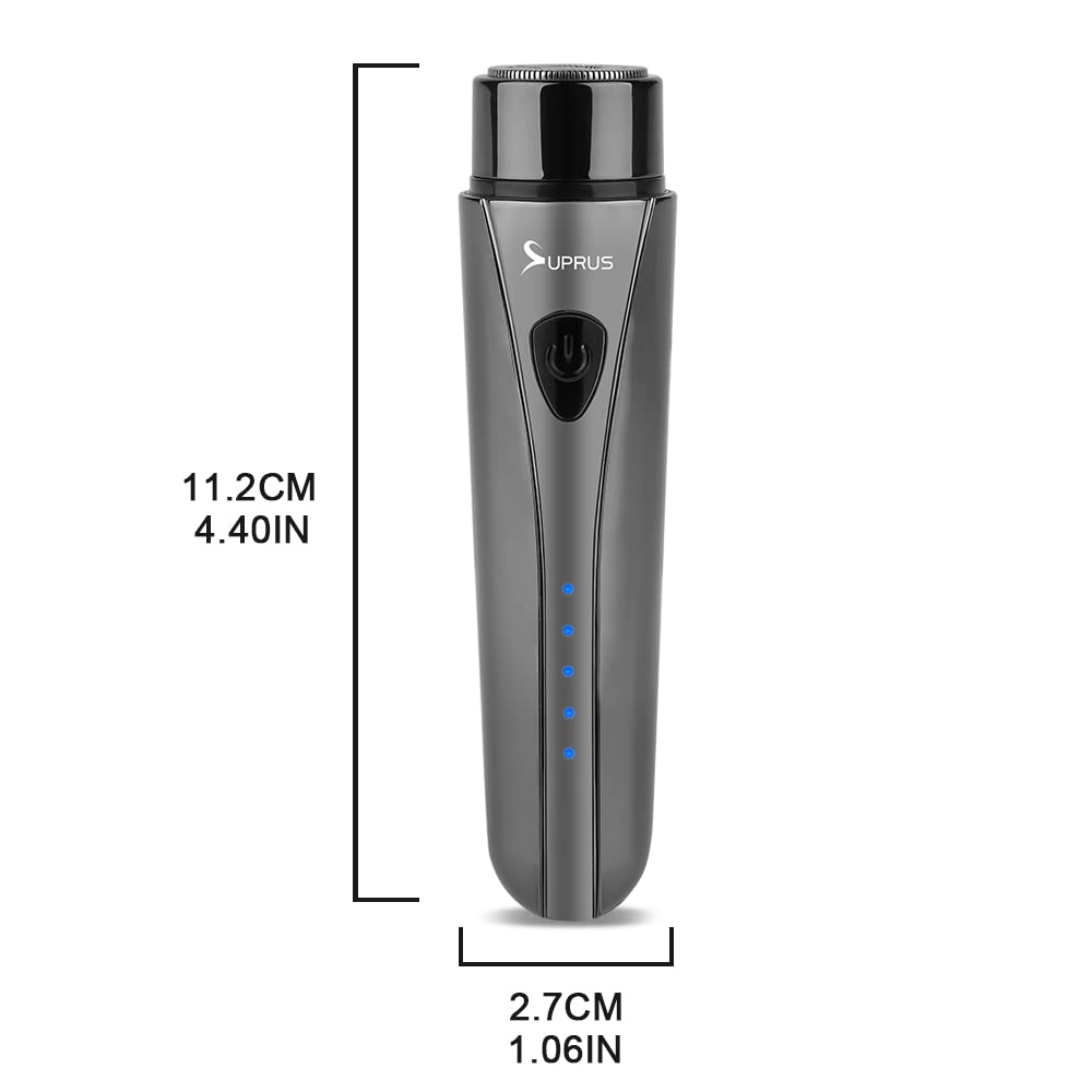 SUPRUS Women’s Rechargeable Electric USB Shaver for Face Beard Mustache Arm Leg Armpit Bikini LED Battery (Black)