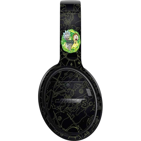 Skinit Decal Audio Skin Compatible with Bose QuietComfort 35 Headphones - Officially Licensed Warner Bros Rick and Morty Portal Travel Design