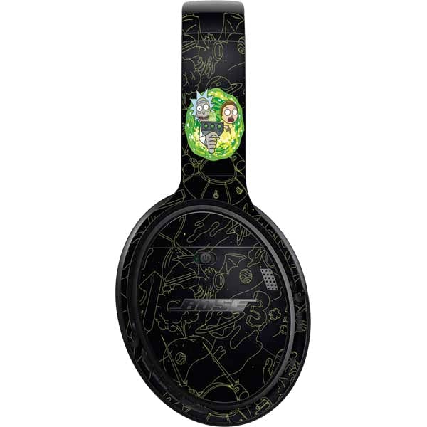 Skinit Decal Audio Skin Compatible with Bose QuietComfort 35 II Headphones - Officially Licensed Warner Bros Rick and Morty Portal Travel Design