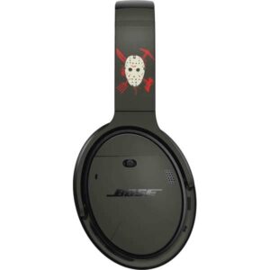 skinit decal audio skin compatible with bose quietcomfort 35 headphones - officially licensed warner bros jason voorhees mask design