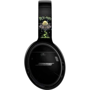 skinit decal audio skin compatible with bose quietcomfort 35 headphones - officially licensed warner bros rick and morty spaceship design